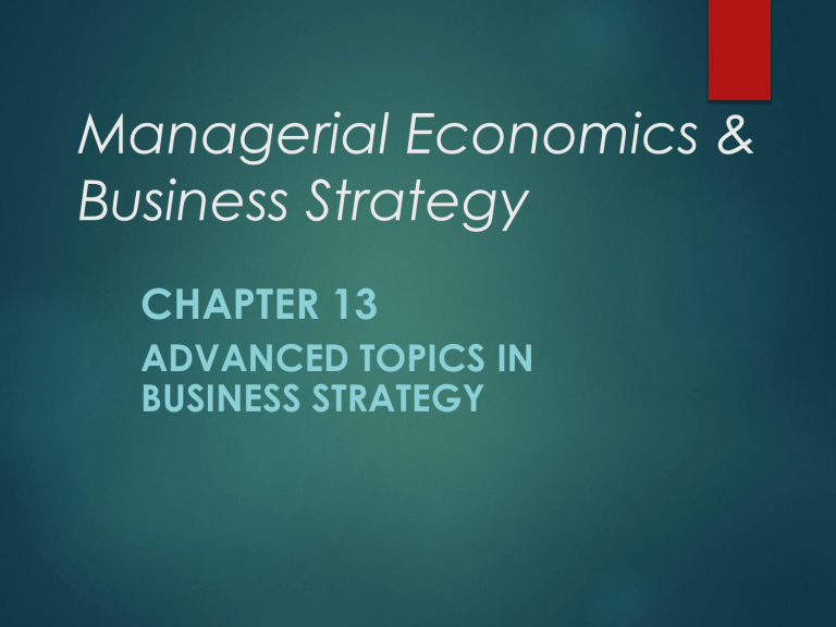 Advanced Business Strategy: Limit & Predatory Pricing