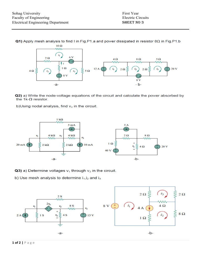 Electric Circuits: Mesh & Nodal Analysis - Engineering Problems