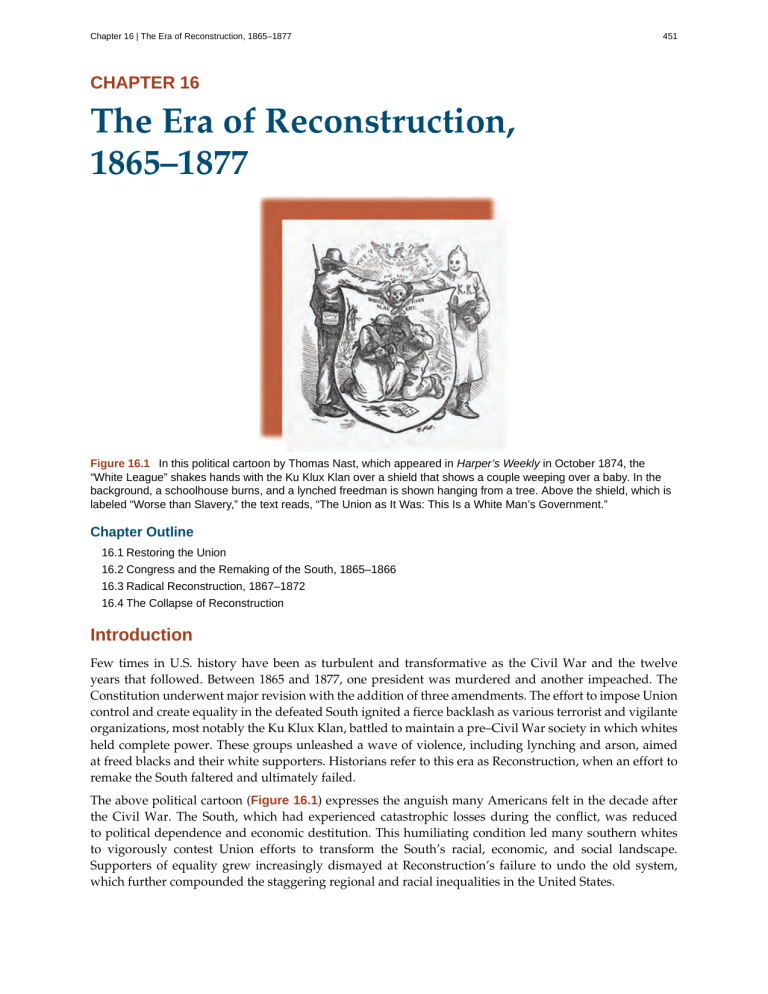 Reconstruction Era, 1865-1877: US History Chapter
