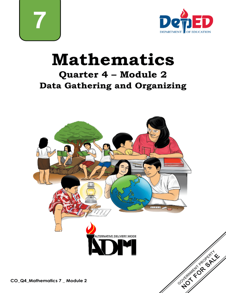 Data Gathering & Organizing: Math Module for Grade 7