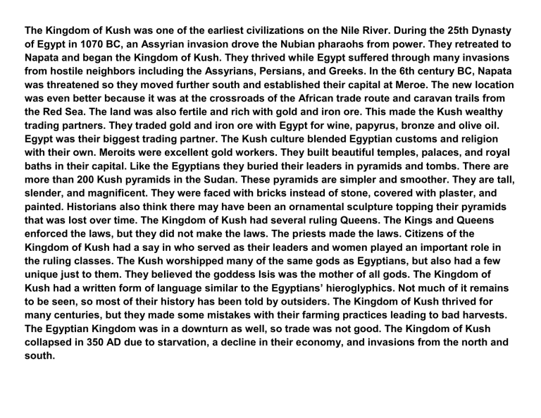 Kingdom of Kush History & Culture