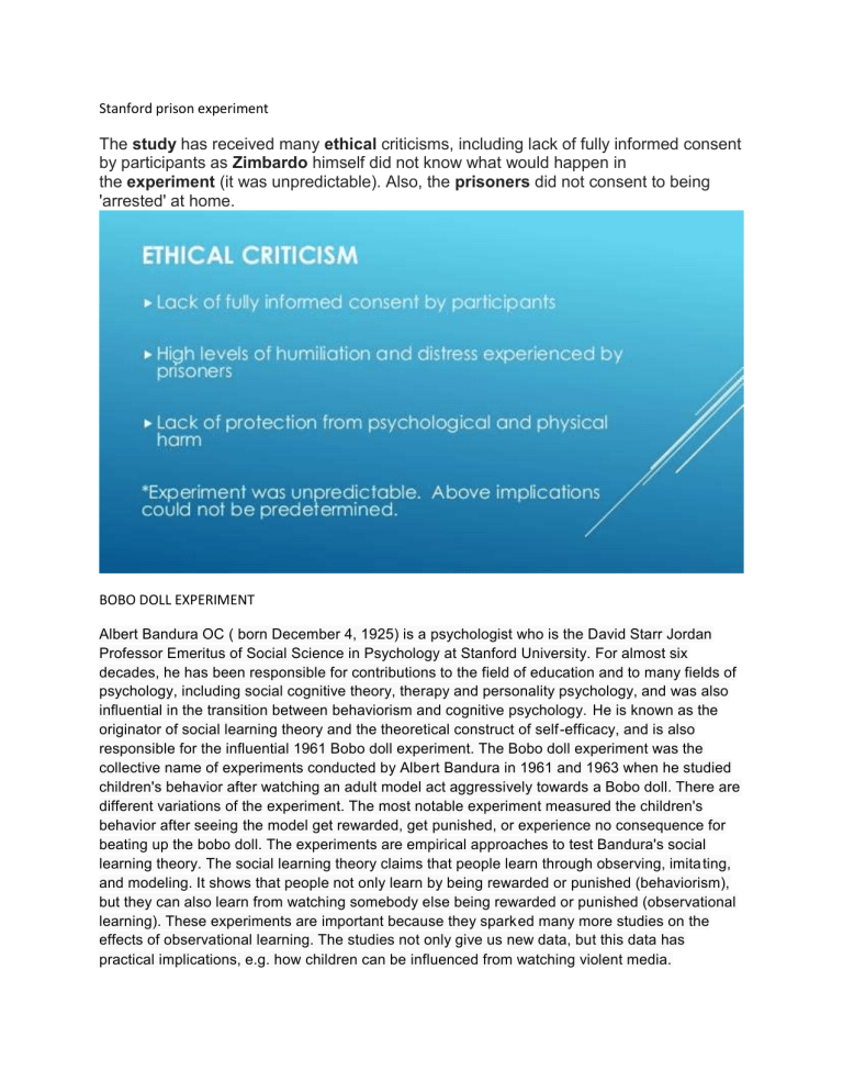 Psychology Experiments & Ethics