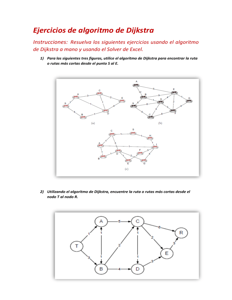 Ejercicios Algoritmo Dijkstra