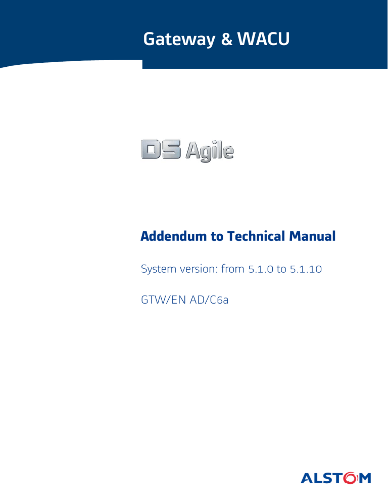 DS Agile Gateway & WACU Technical Manual Addendum