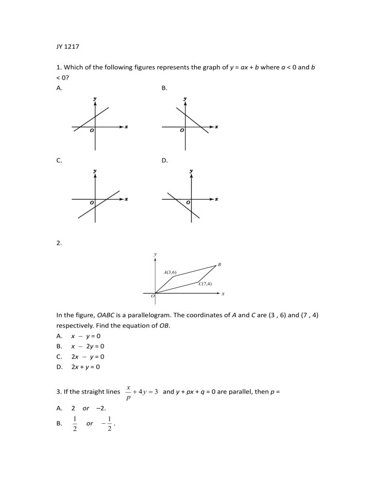 Coordinate Geometry & Quadratic Functions Exam