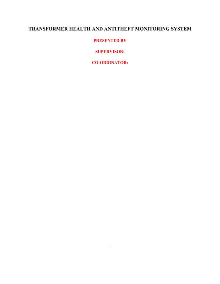 Transformer Health & Anti-theft Monitoring System Project Report