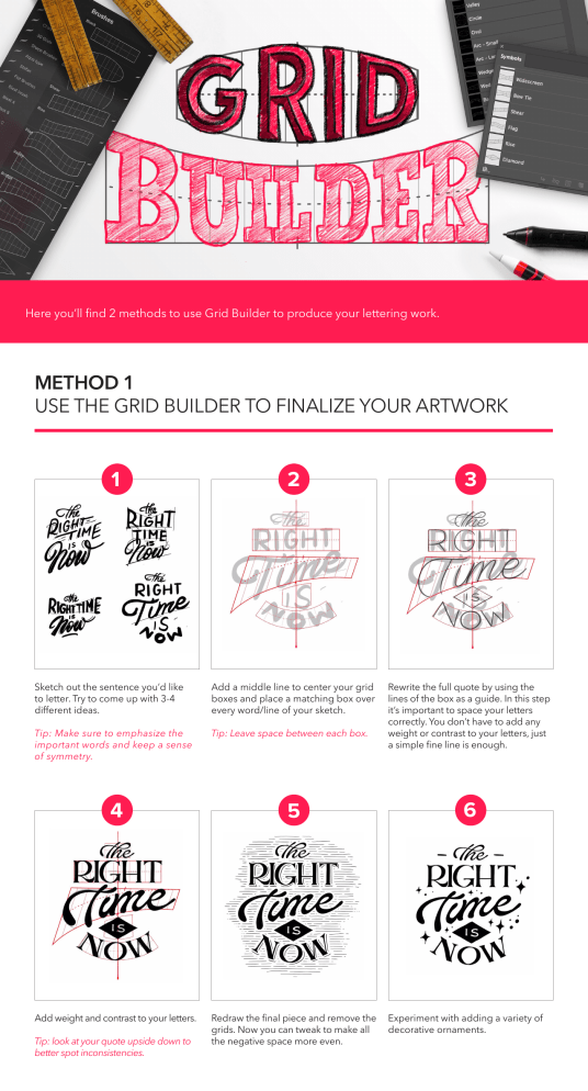 Grid Builder Lettering Tutorial: 2 Methods