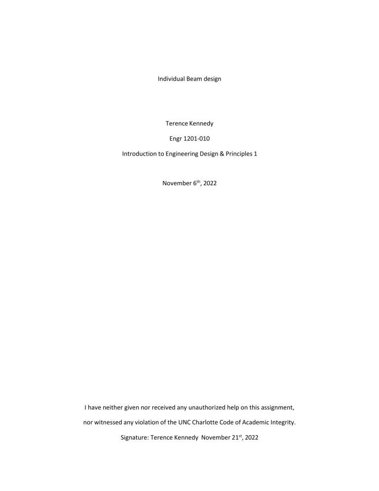 Beam Design Report: Structural Theory & Calculations