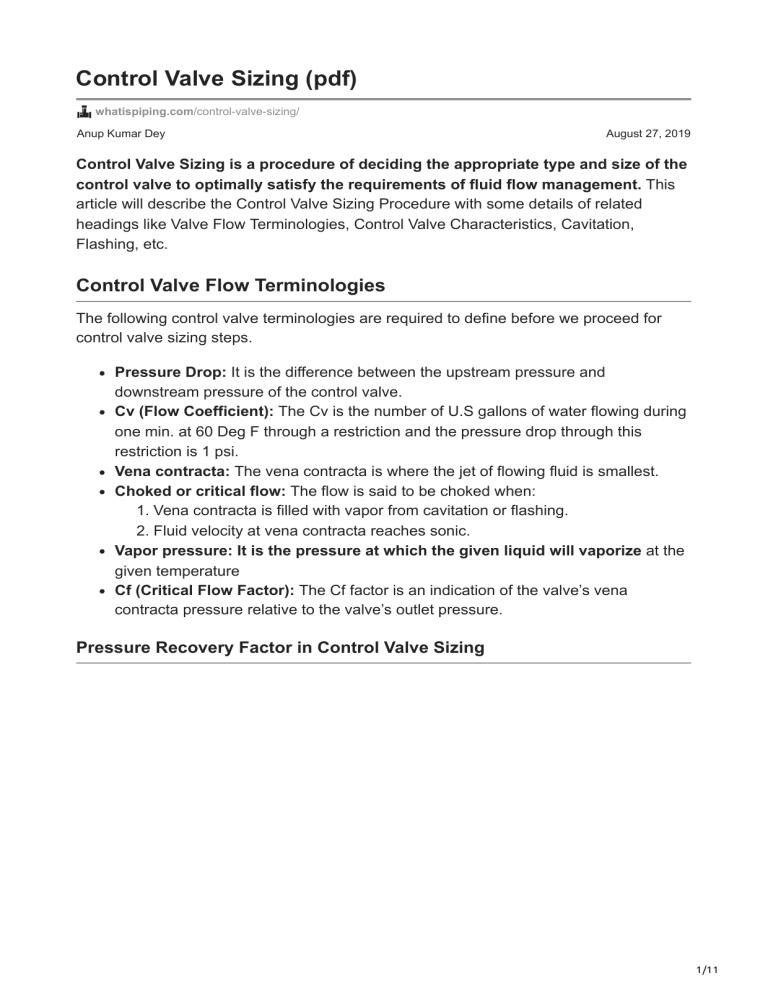 Control Valve Sizing Guide