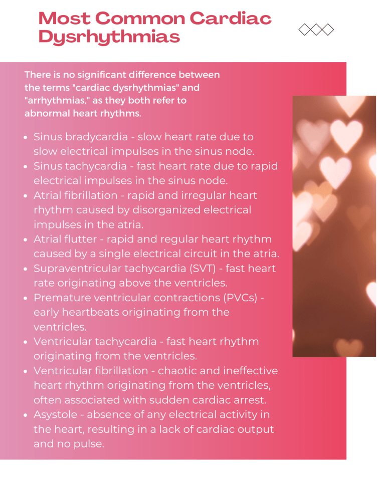 Common Cardiac Dysrhythmias Overview