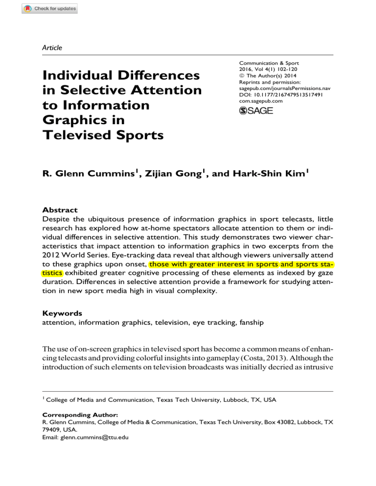 Selective Attention to Sports Graphics
