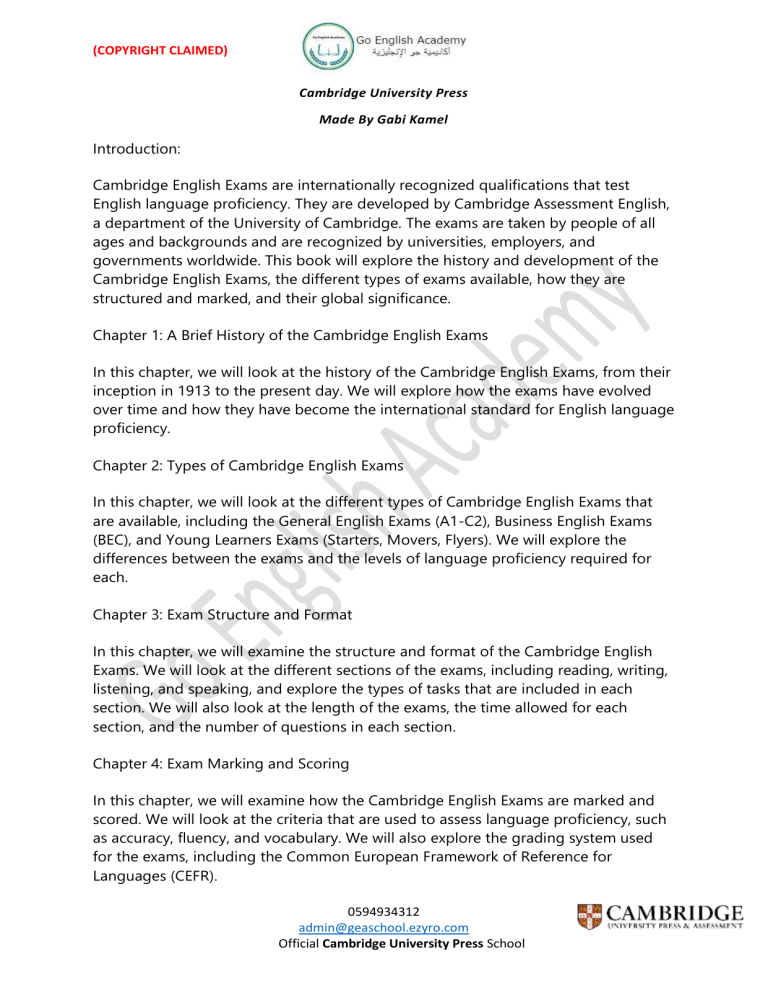 Cambridge English Exams Overview