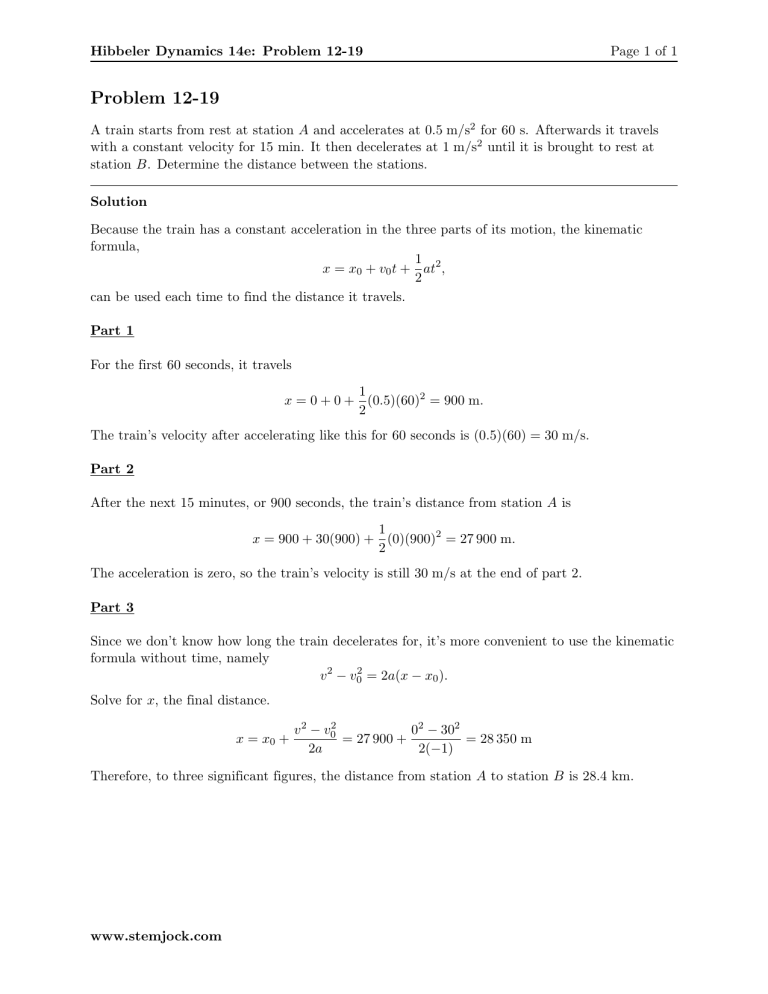 Train Dynamics Problem Solution