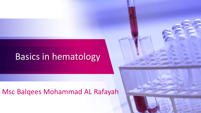 Hematology Basics: Introduction to Blood Disorders