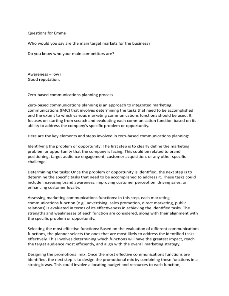 Zero-Based Communications Planning Guide