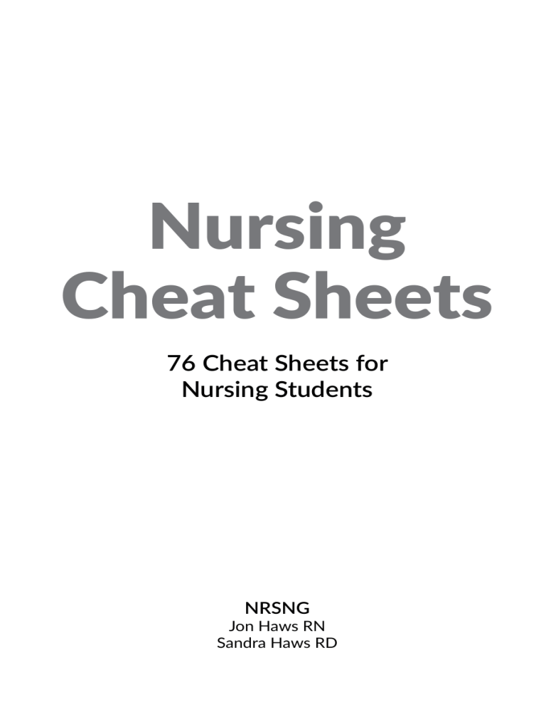 Nursing Cheat Sheets: Quick Reference for Students