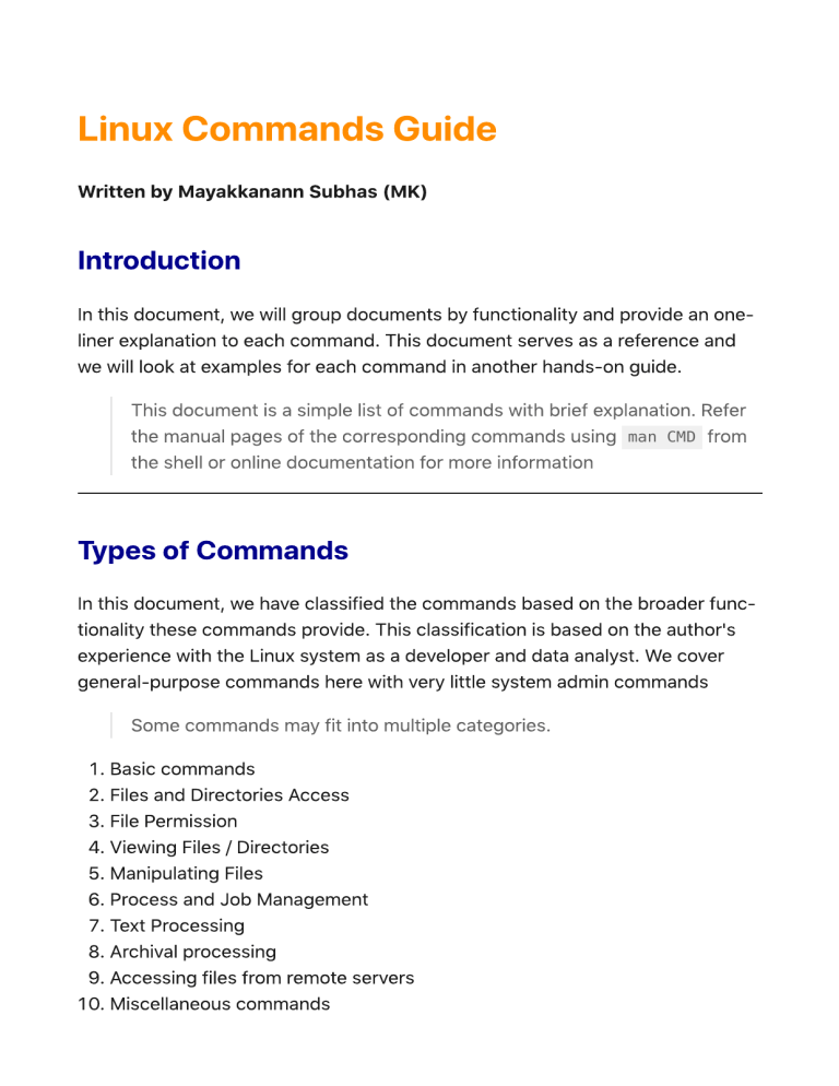 Linux Commands Guide: Essential Commands & Usage