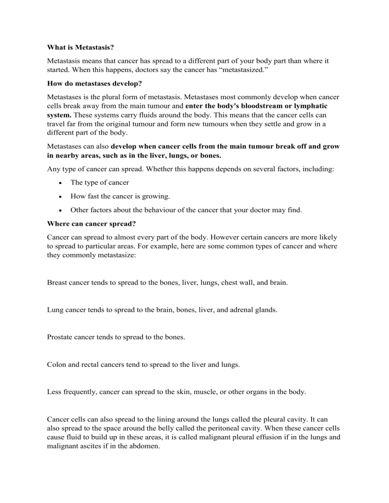 Understanding Metastasis: Cancer Spread Explained