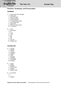 English File Intermediate Test Answer Key