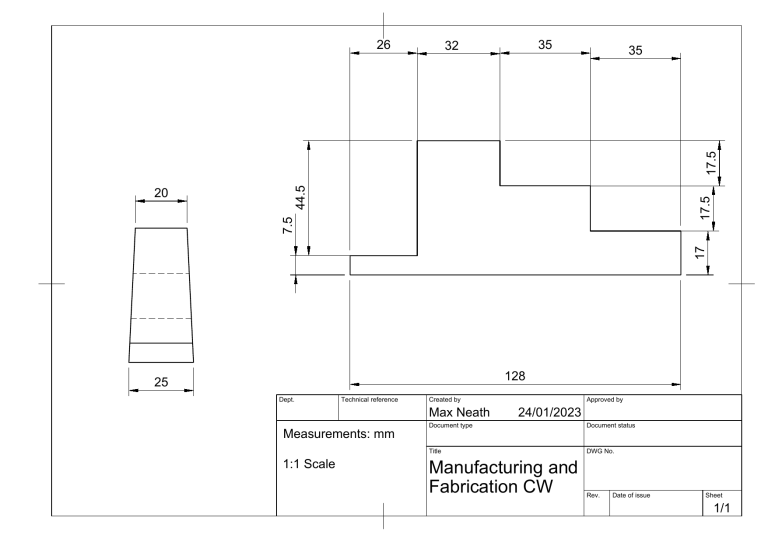 Manufacturing Fabrication Technical Drawing