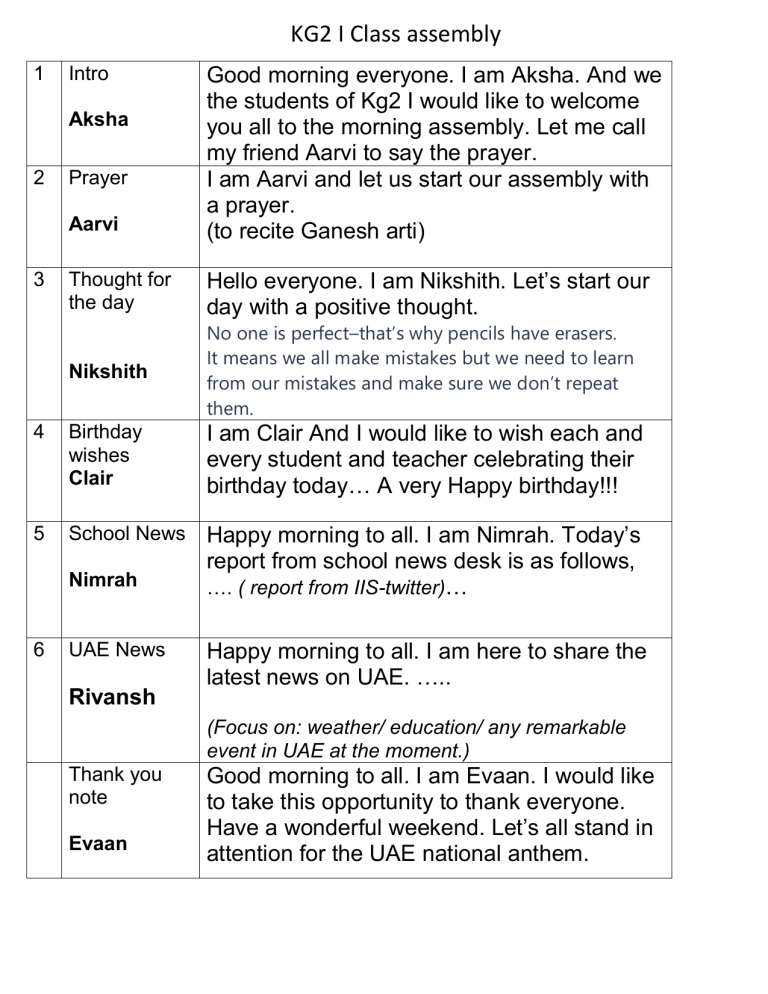 KG2 Class Assembly Script