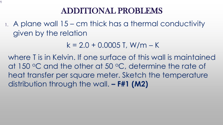 Heat Transfer Problems: Conduction Analysis
