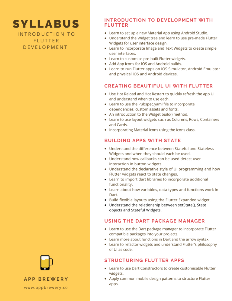 Flutter Development Syllabus