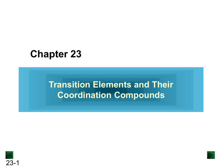 Transition Elements & Coordination Compounds