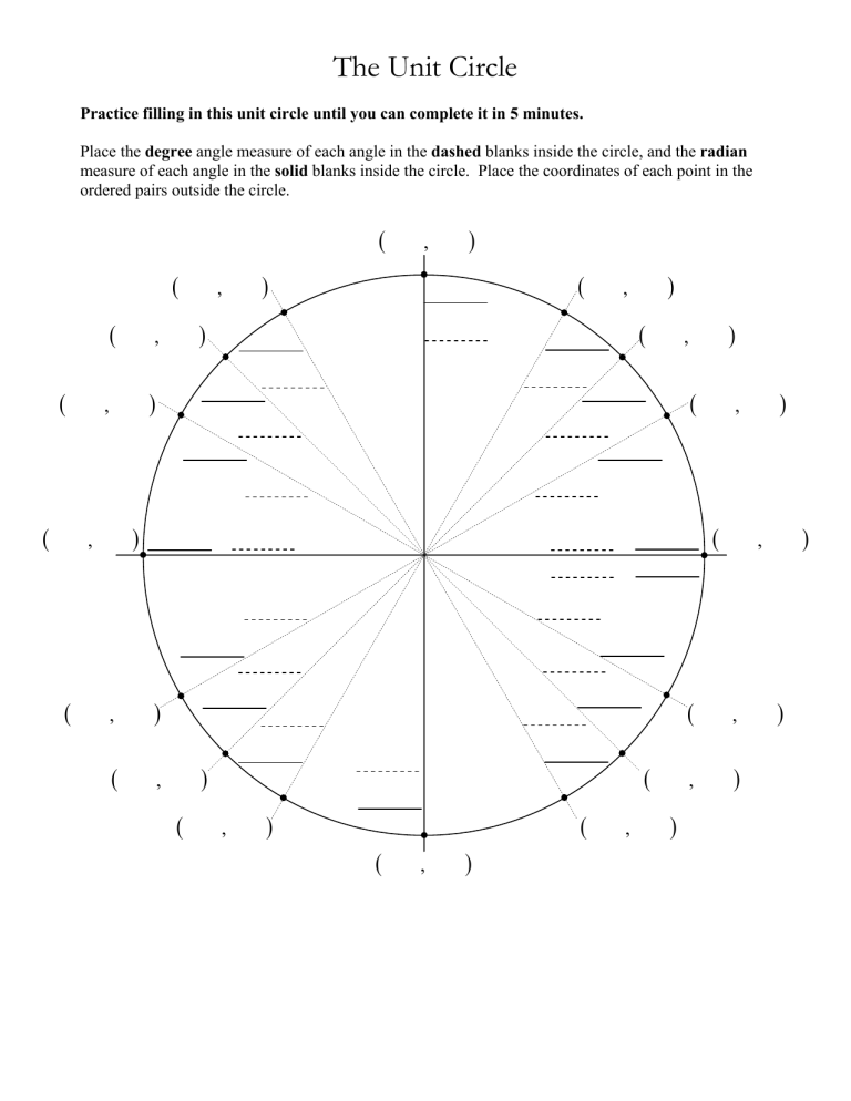 Unit Circle Practice Worksheet