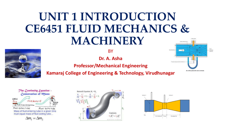 Fluid Mechanics & Machinery: Introduction