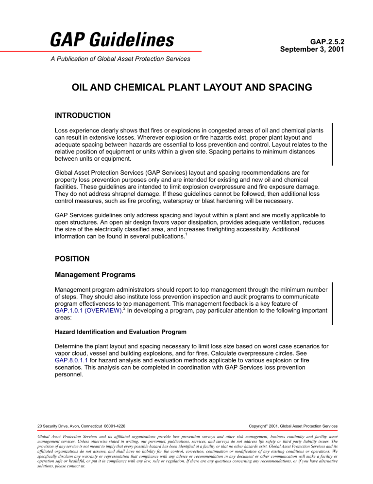 Oil & Chemical Plant Layout: GAP Safety Guidelines