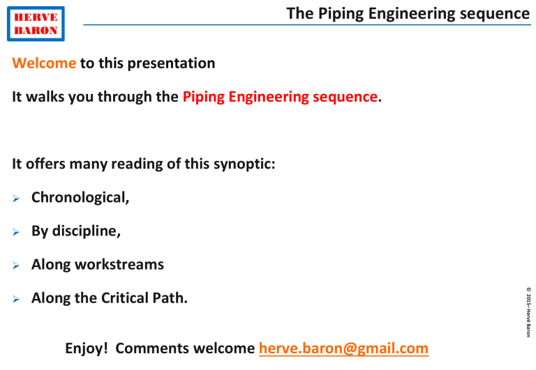 Piping Engineering Sequence Presentation