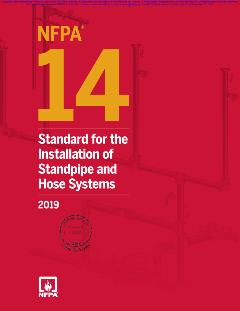 NFPA 14: Standpipe & Hose System Installation Standard
