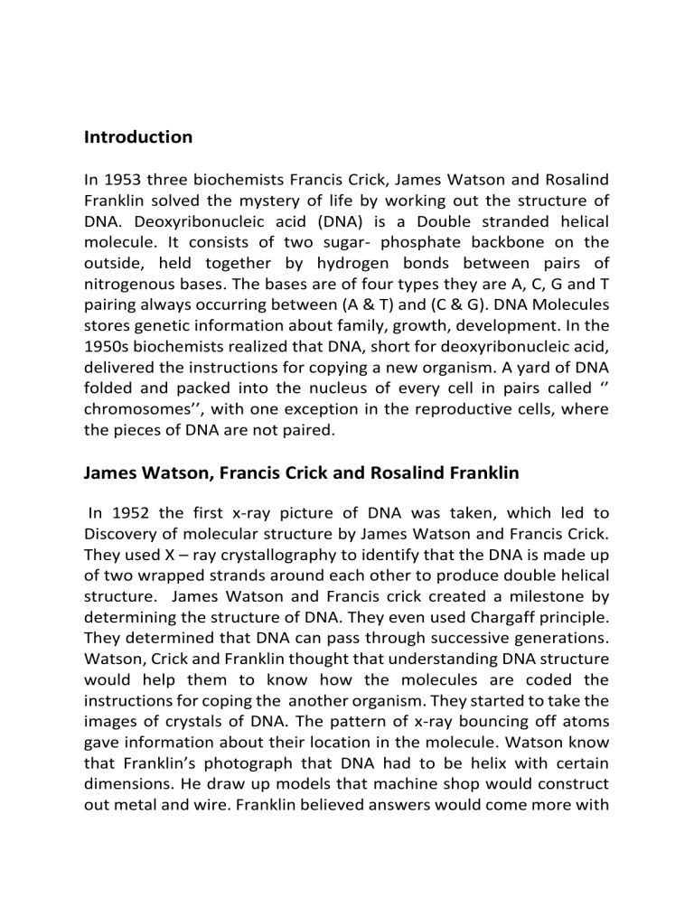 DNA Structure Discovery: Watson, Crick, Franklin