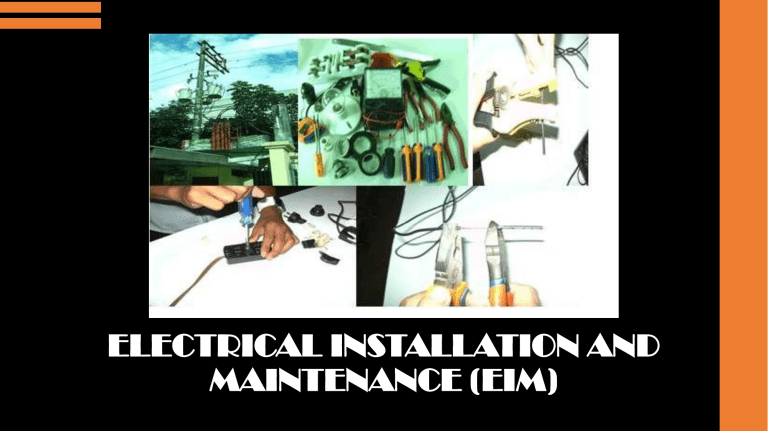 EIM Training: Electrical Tools, Equipment & Materials
