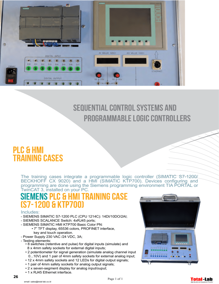 PLC & HMI Training Case: S7-1200 & KTP700