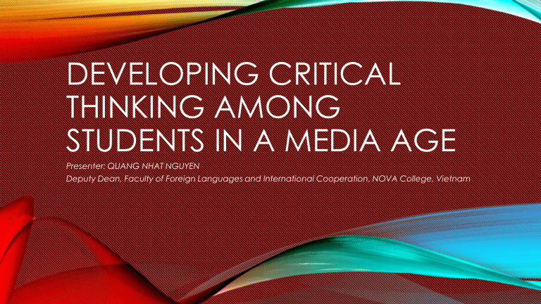 Developing Critical Thinking in a Media Age