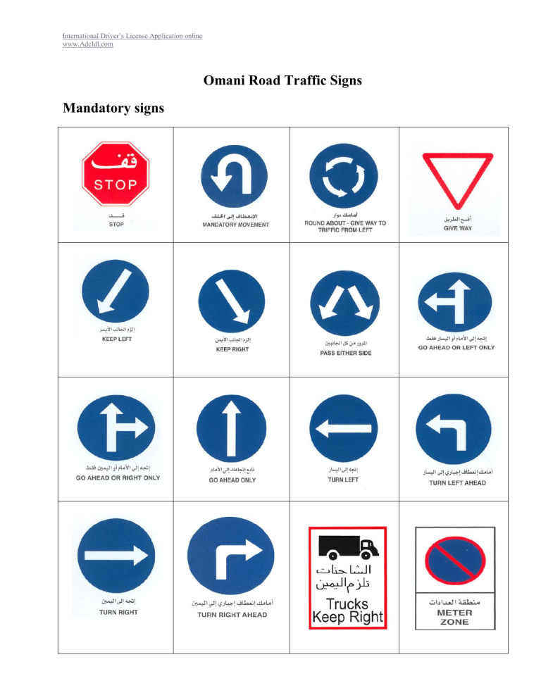 Omani Road Traffic Signs Guide