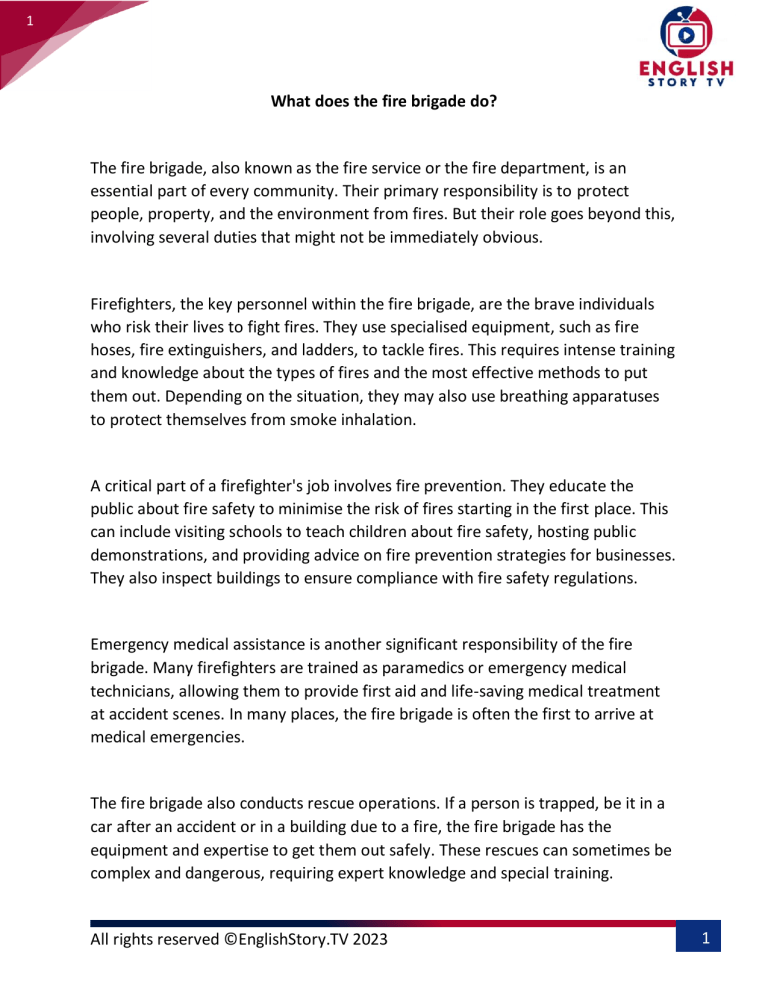 Fire Brigade Roles & Responsibilities Explained