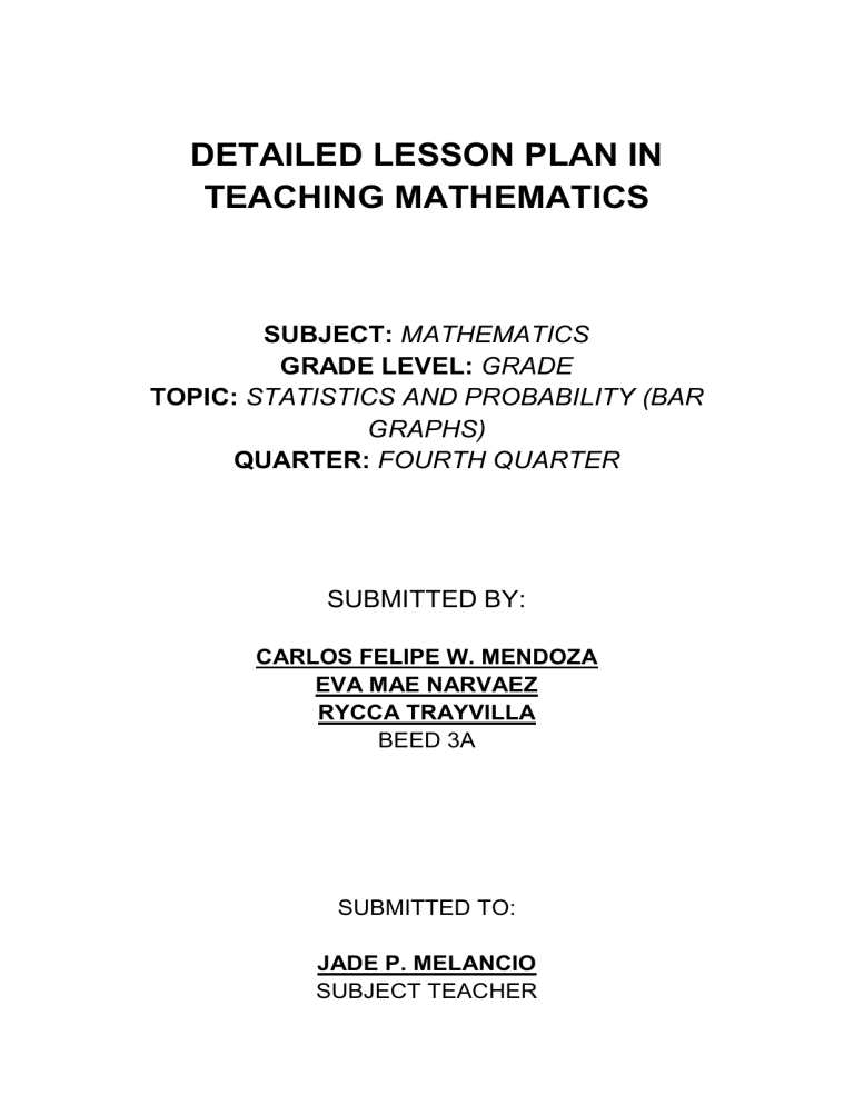 Math Lesson Plan: Bar Graphs