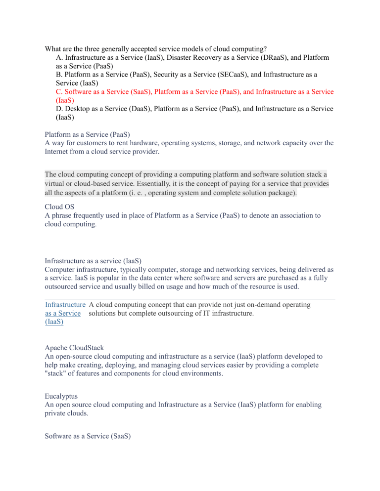 Cloud Computing & Security Study Guide