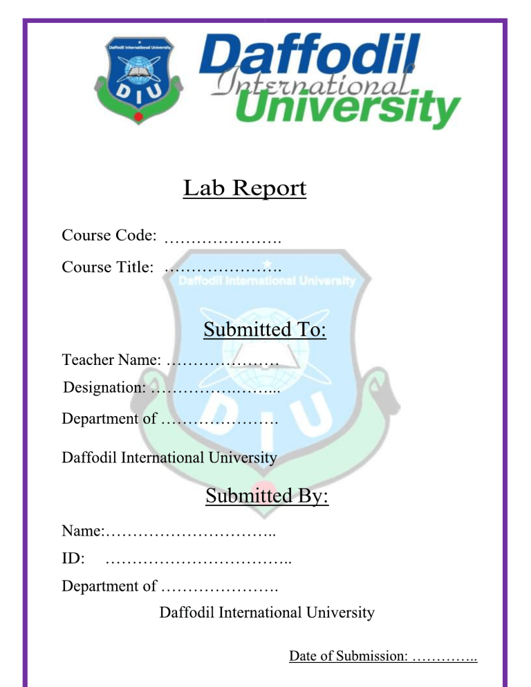 Daffodil University Lab Report Template