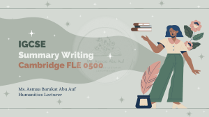 Summary Writing Guide for Grade 9 Students