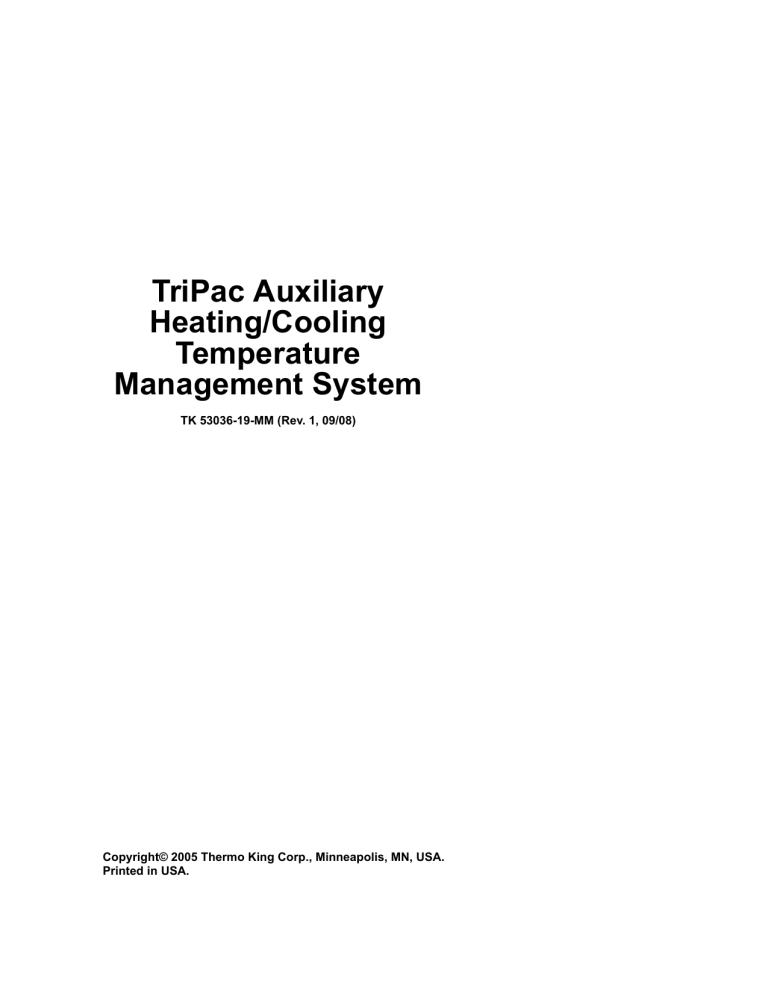 TriPac Maintenance: Heating/Cooling System Guide