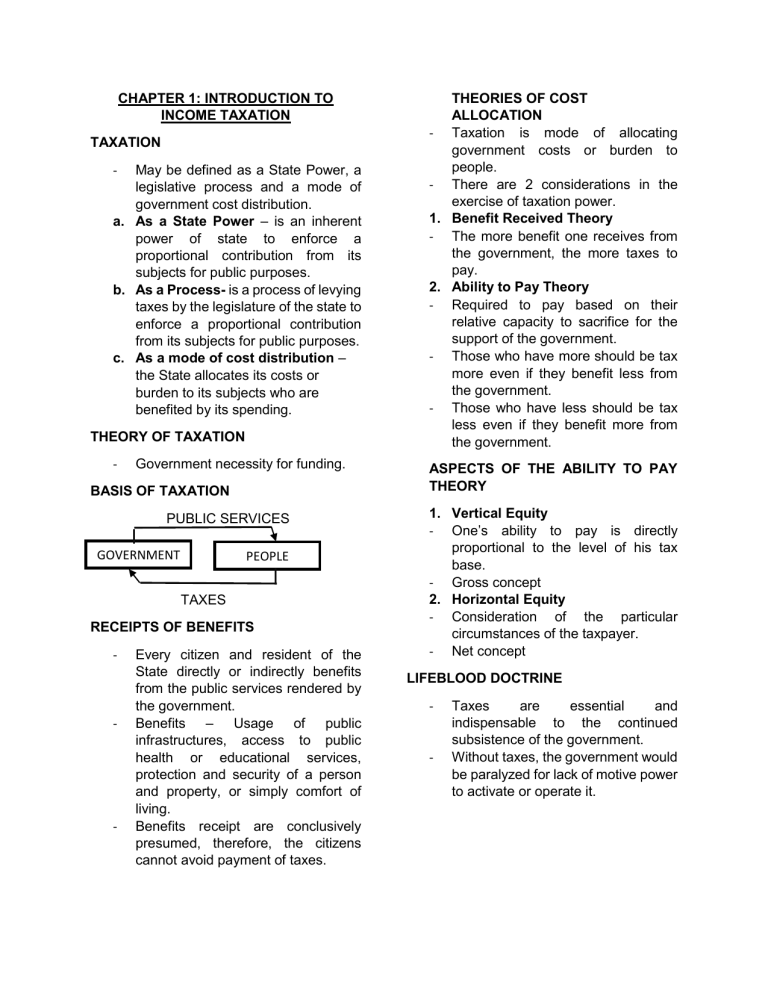 Income Taxation: Introduction & Principles