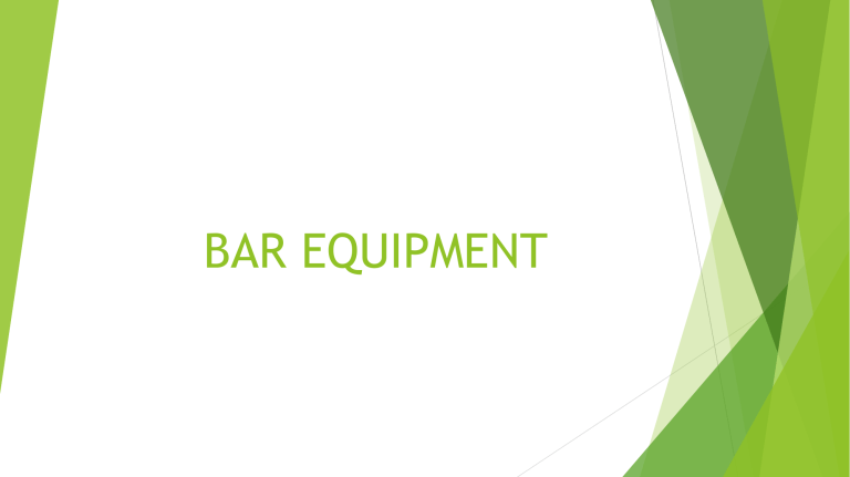 Bar Equipment & Tools Guide