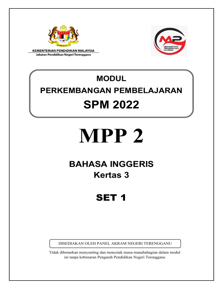 SPM English Speaking Test 2022 (MPP2 Set 1)