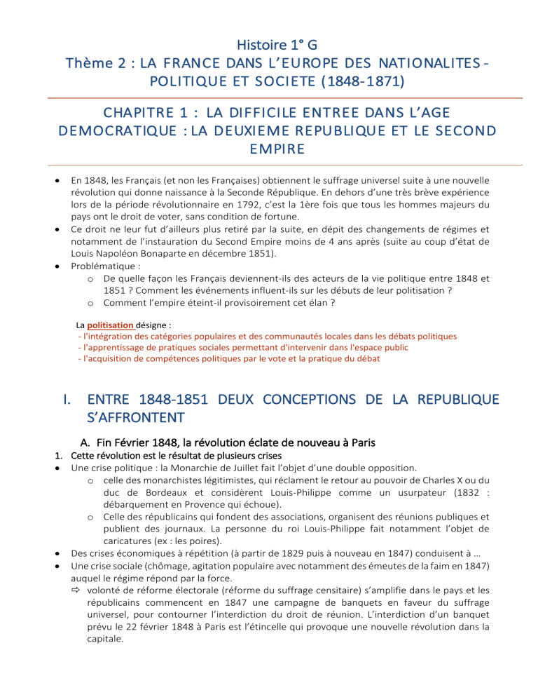 La France et l'Europe des Nationalités (1848-1871)