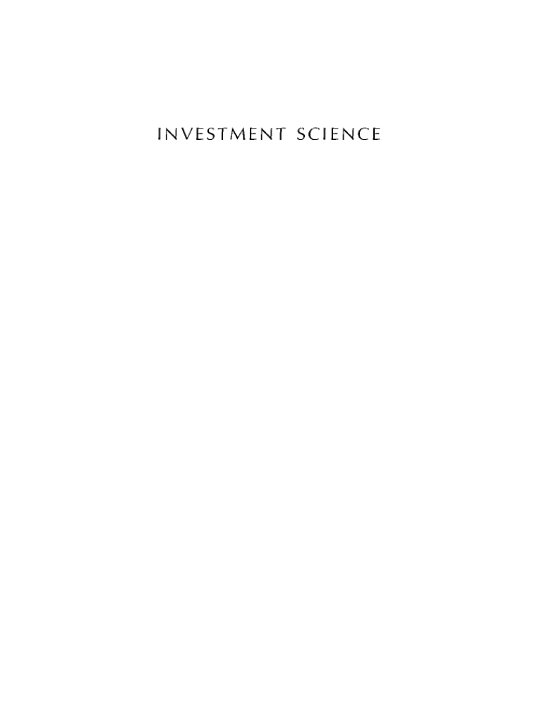 Investment Science Textbook