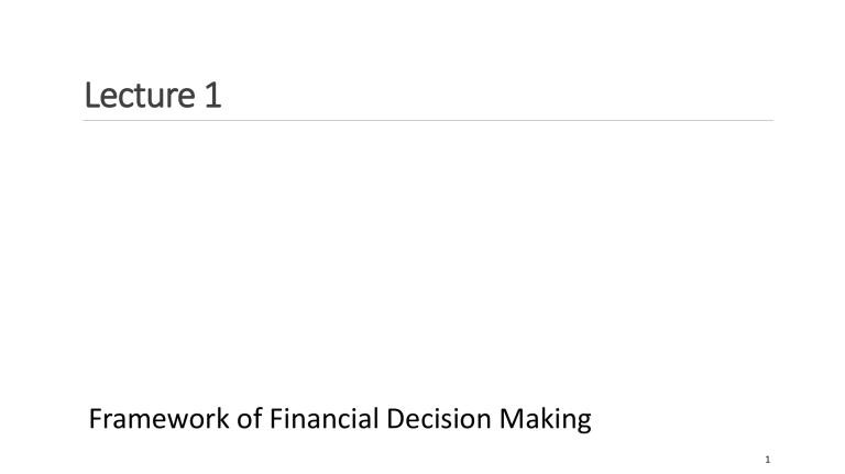Financial Decision Making Framework